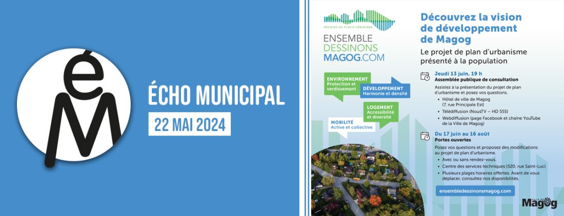 Écho municipal du 22 mai 2024 - Ville de Magog